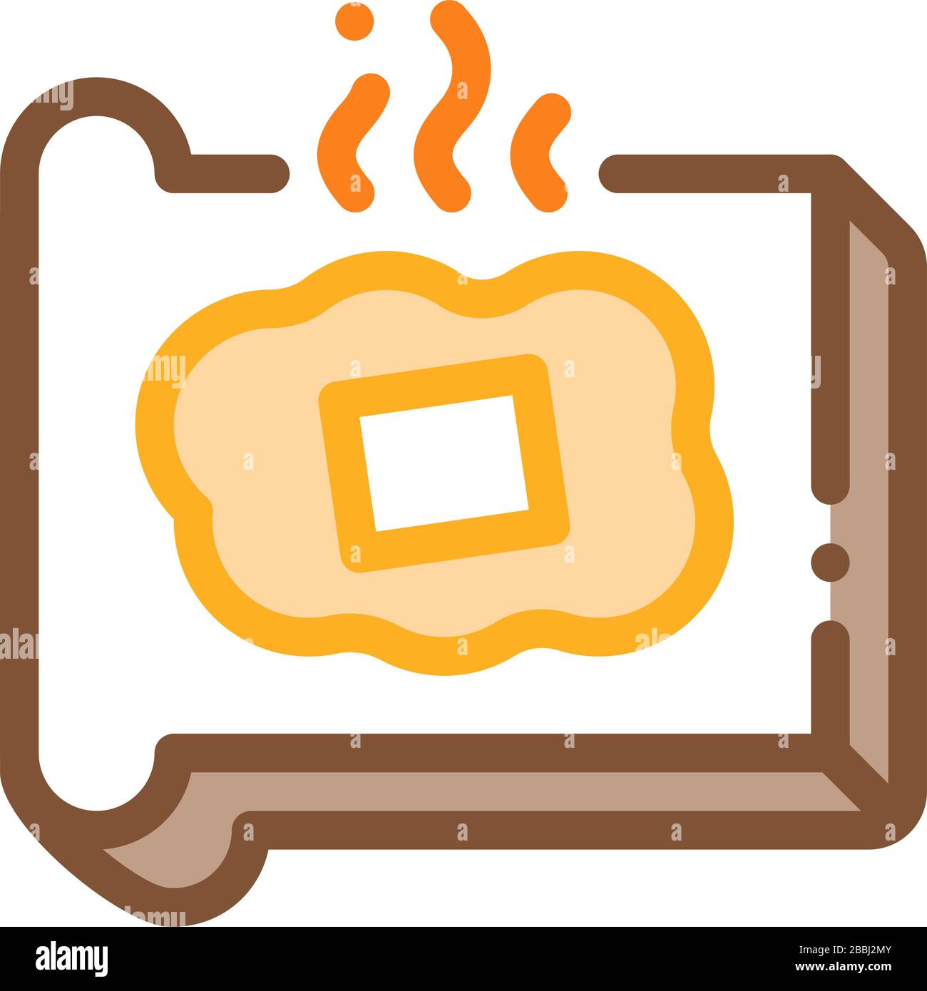 toast with melting butter icon vector outline illustration Stock Vector ...