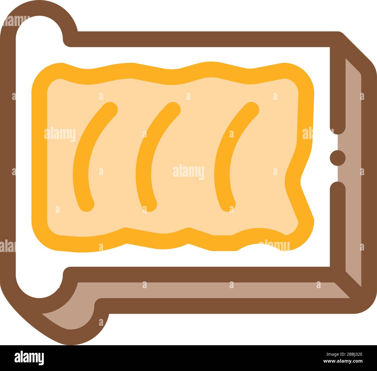 toast with butter icon vector outline illustration Stock Vector Image ...