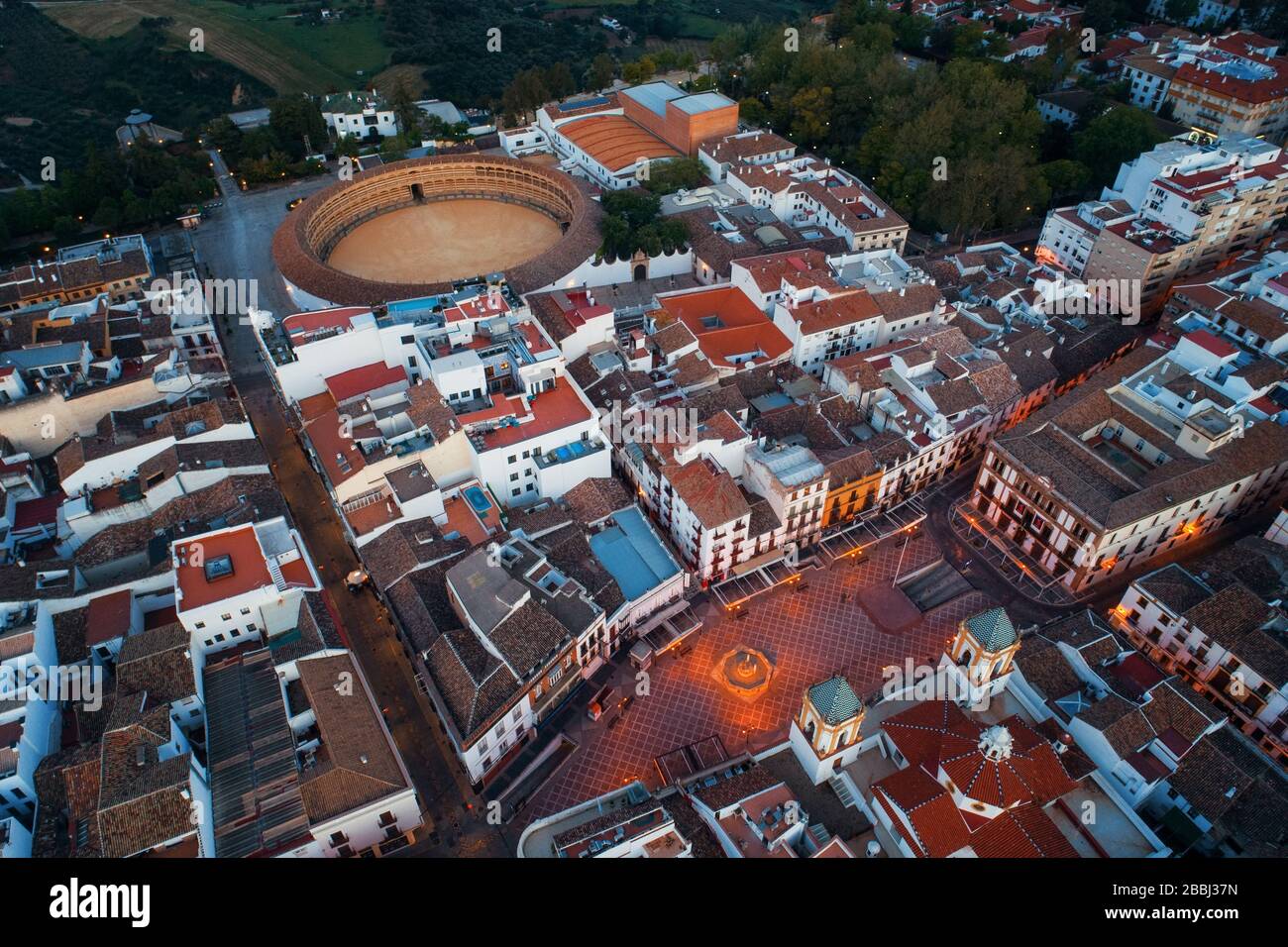 Ronda aerial view with old buildings in Spain Stock Photo - Alamy