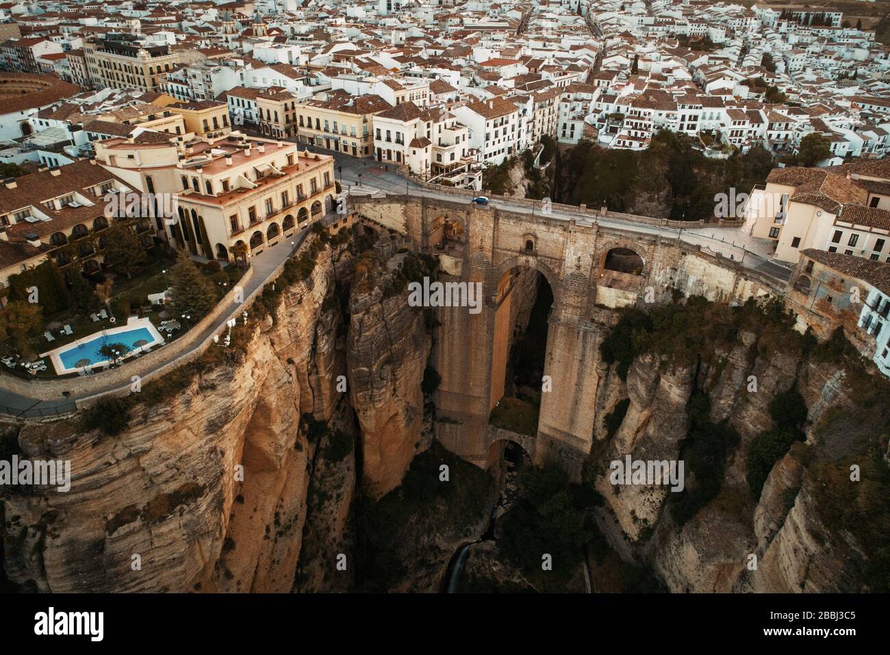 Puente Nuevo or New Bridge aerial view in Ronda Spain Stock Photo - Alamy