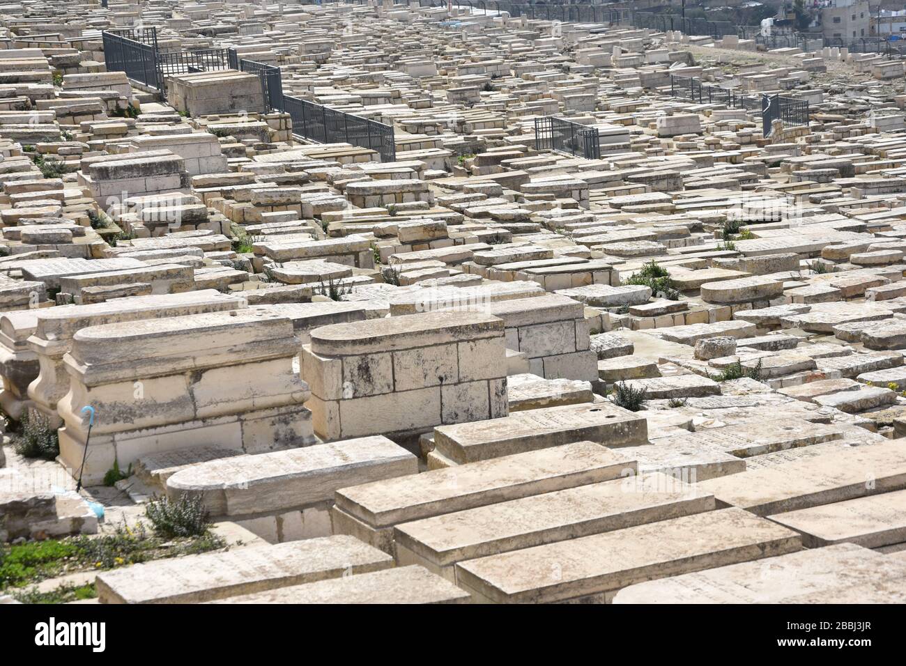 Ancient Jewish tombs in Kidron Valley and cemetery on slope of Mount of ...
