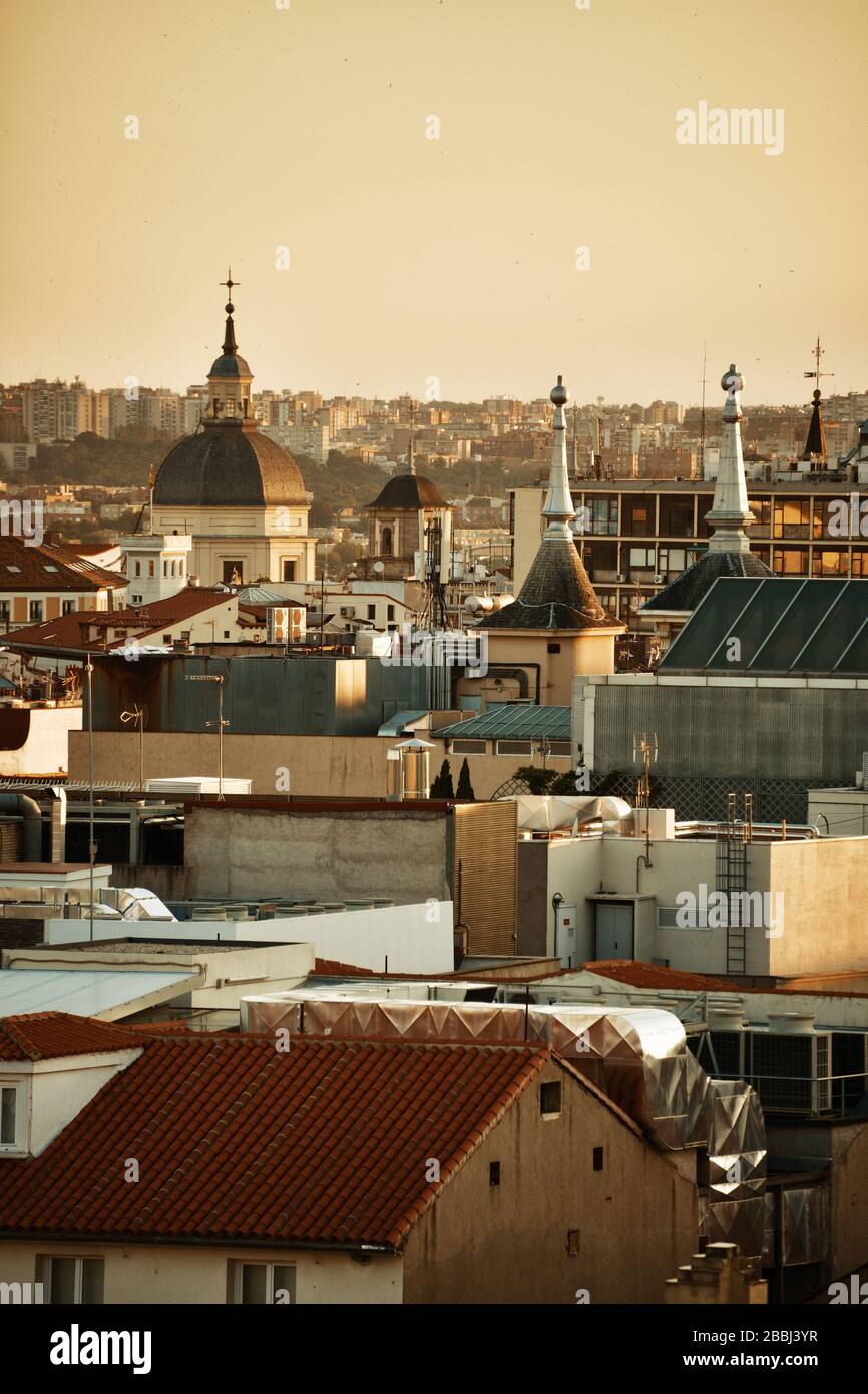 Madrid rooftop view of the city skyline in Spain Stock Photo - Alamy