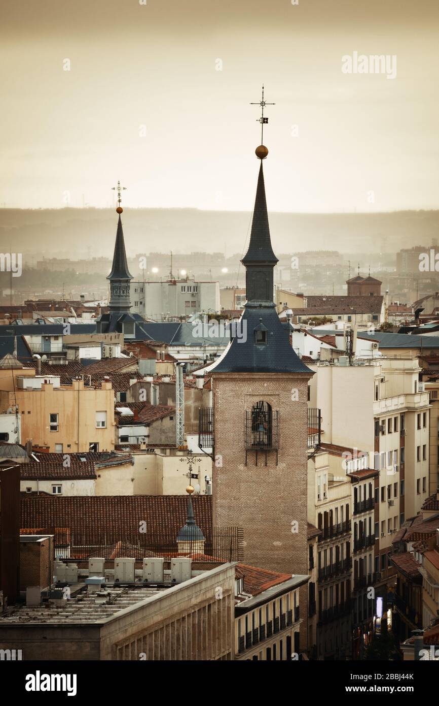 Madrid rooftop view of the city skyline in Spain Stock Photo - Alamy