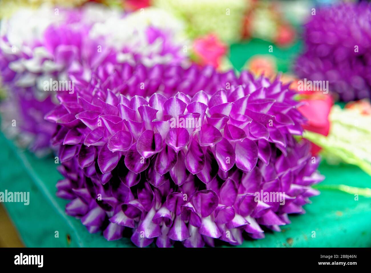 Flower Market Thailand, Bangkok. Hand made flower arrangements used as ...