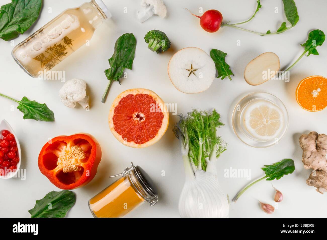 Ingredients for making immunity boosting, health food selection rich in ...