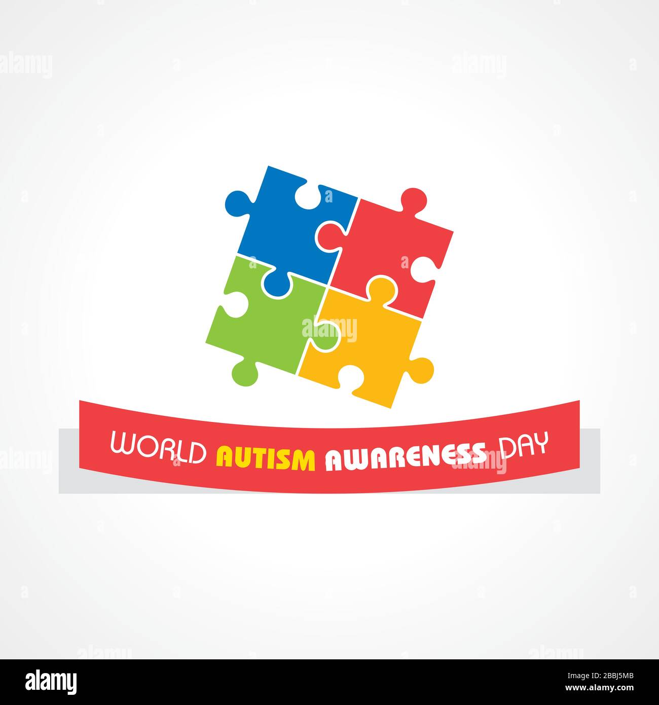 World autism awareness day with colorful puzzles vector background ...