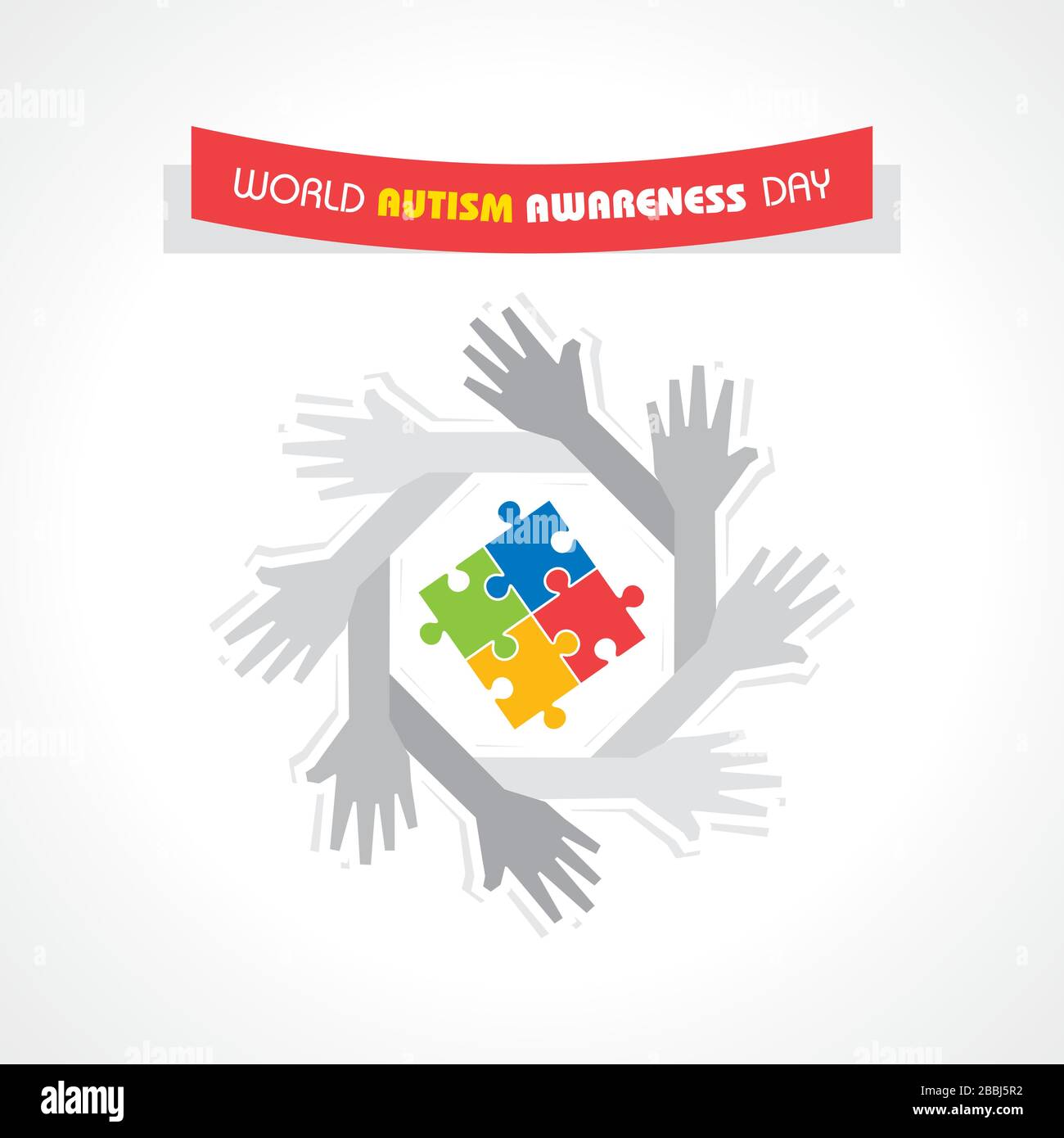 World autism awareness day with colorful puzzles vector background ...
