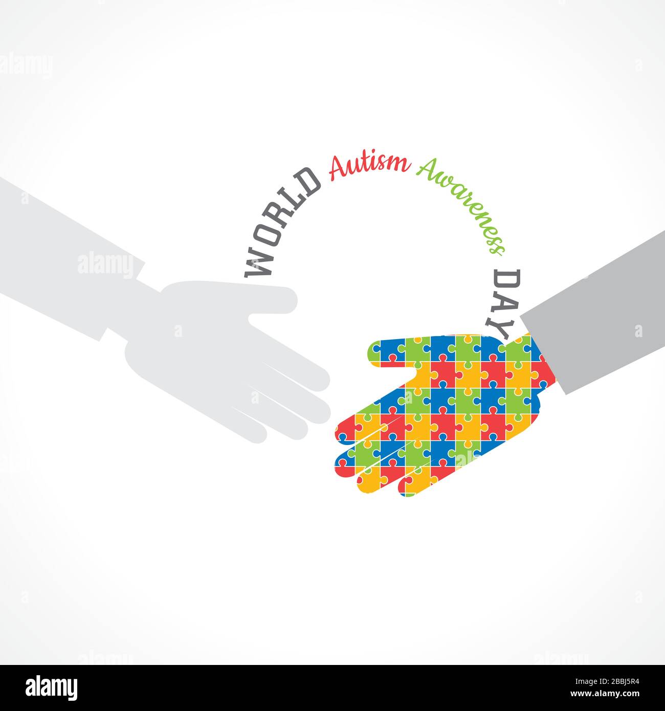 World autism awareness day with colorful puzzles vector background ...