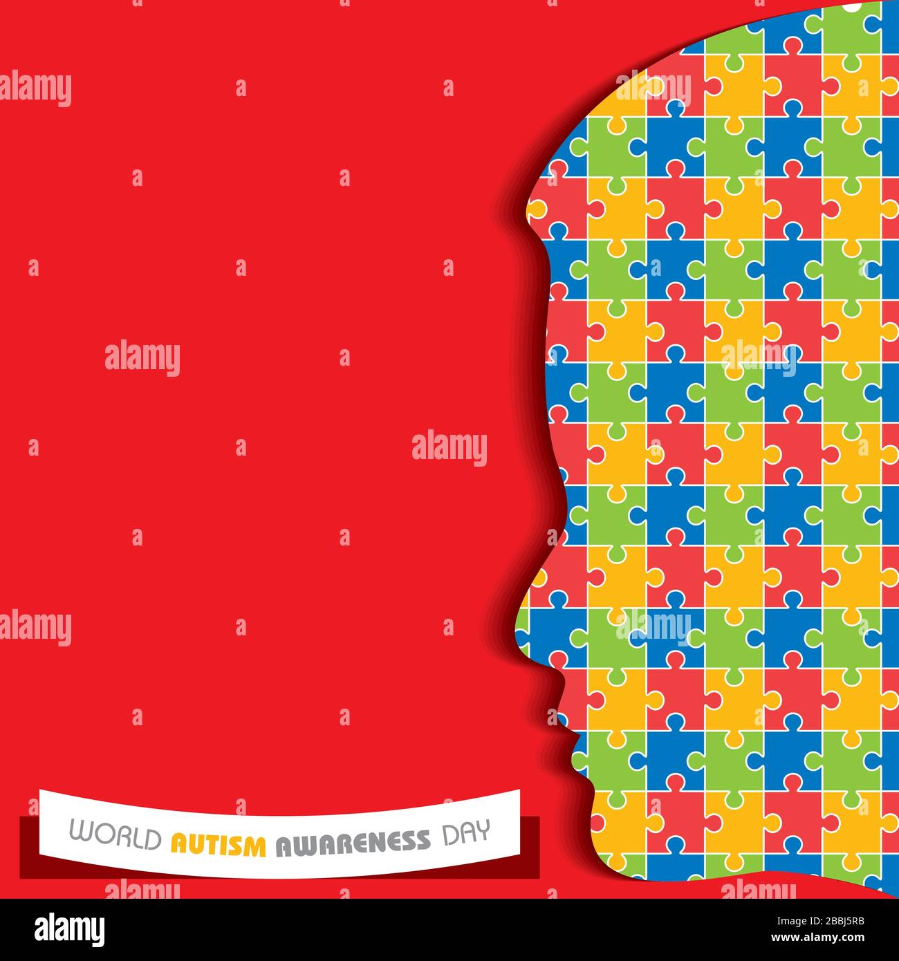 World autism awareness day with colorful puzzles vector background ...