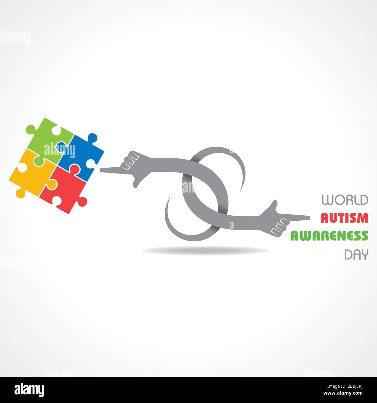 World autism awareness day with colorful puzzles vector background ...