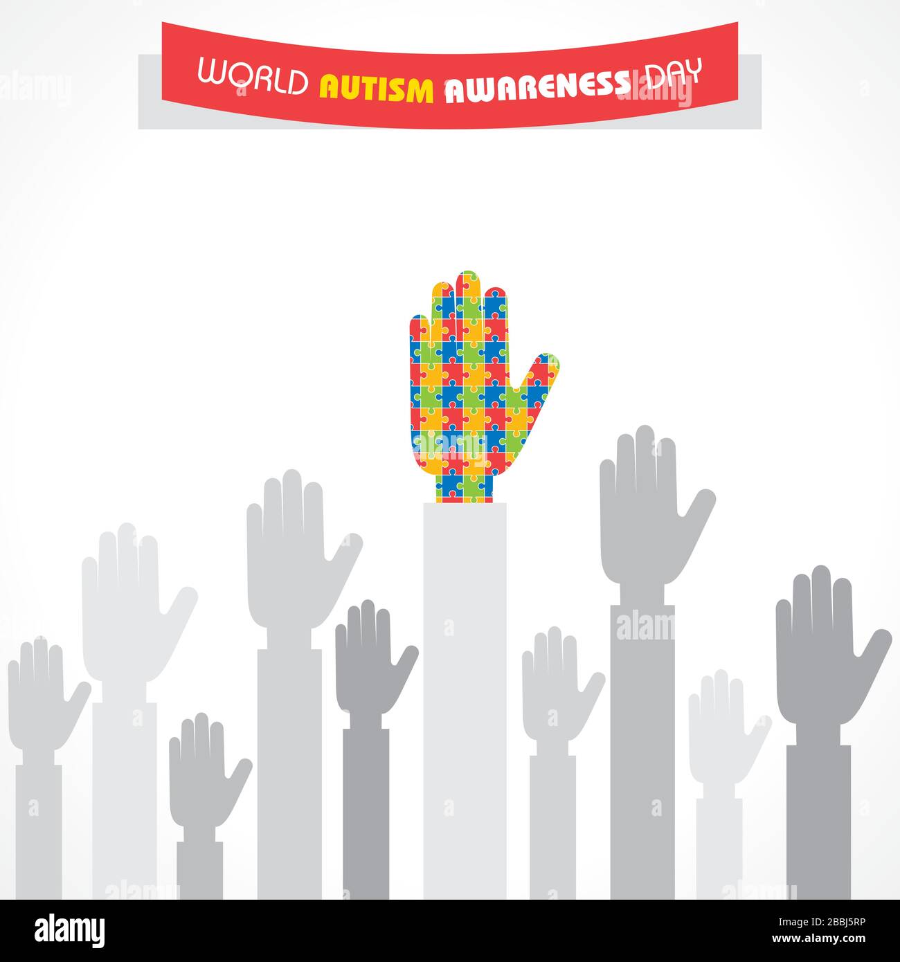 World autism awareness day with colorful puzzles vector background ...