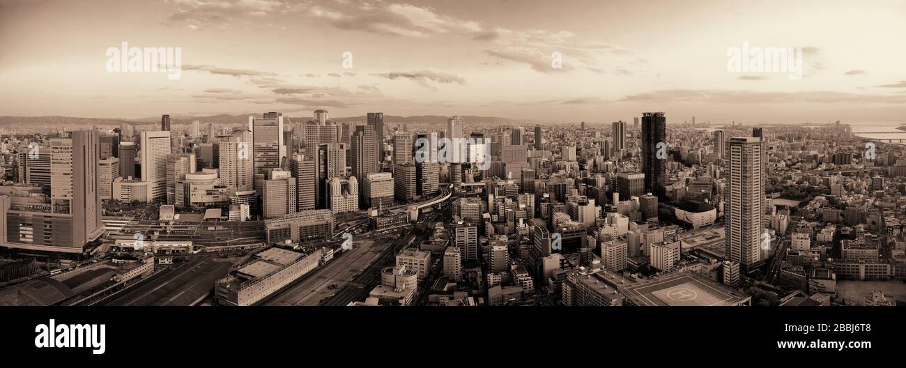 Osaka urban city rooftop view. Japan Stock Photo - Alamy
