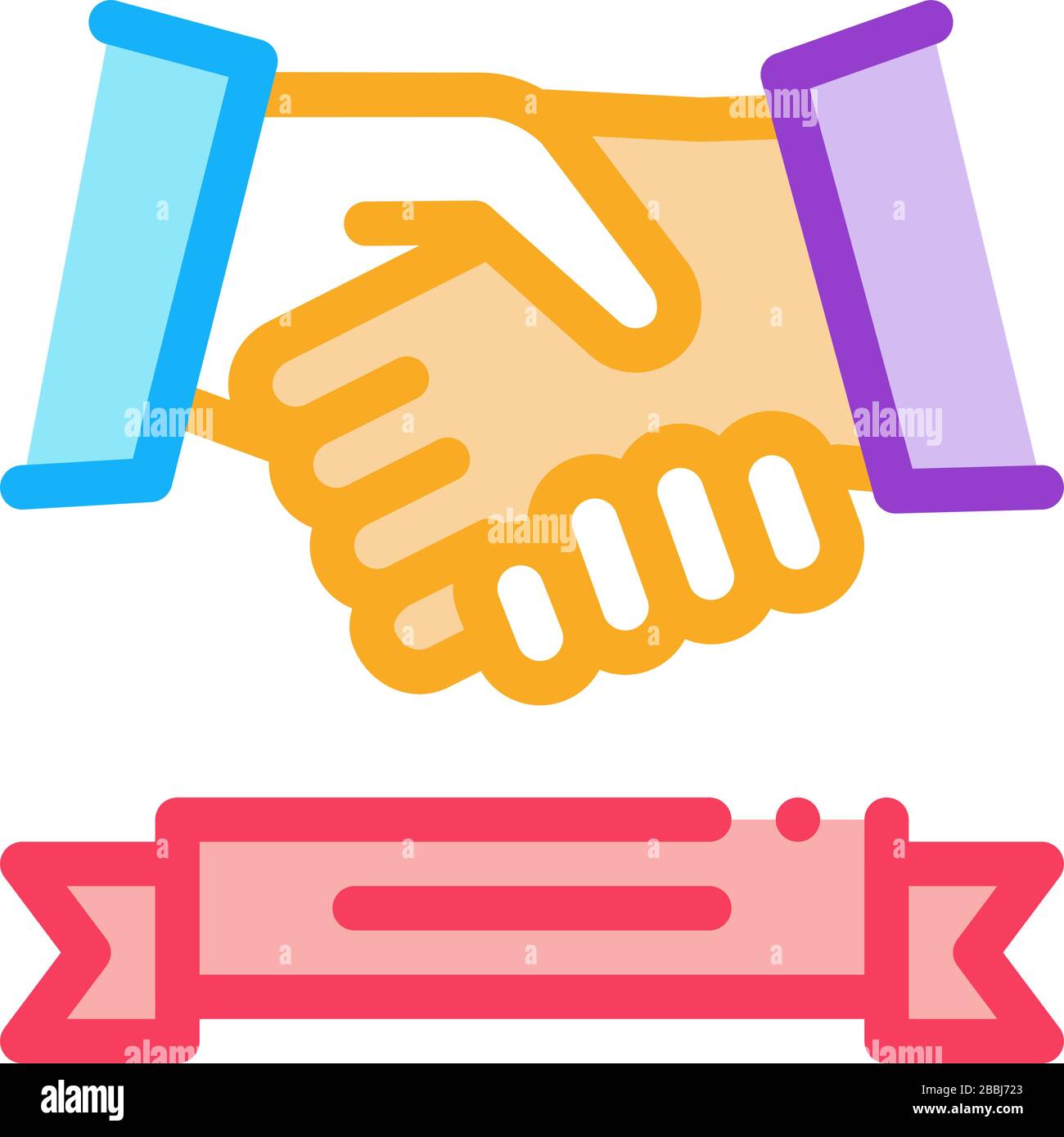 business handshake deal icon vector outline illustration Stock Vector ...