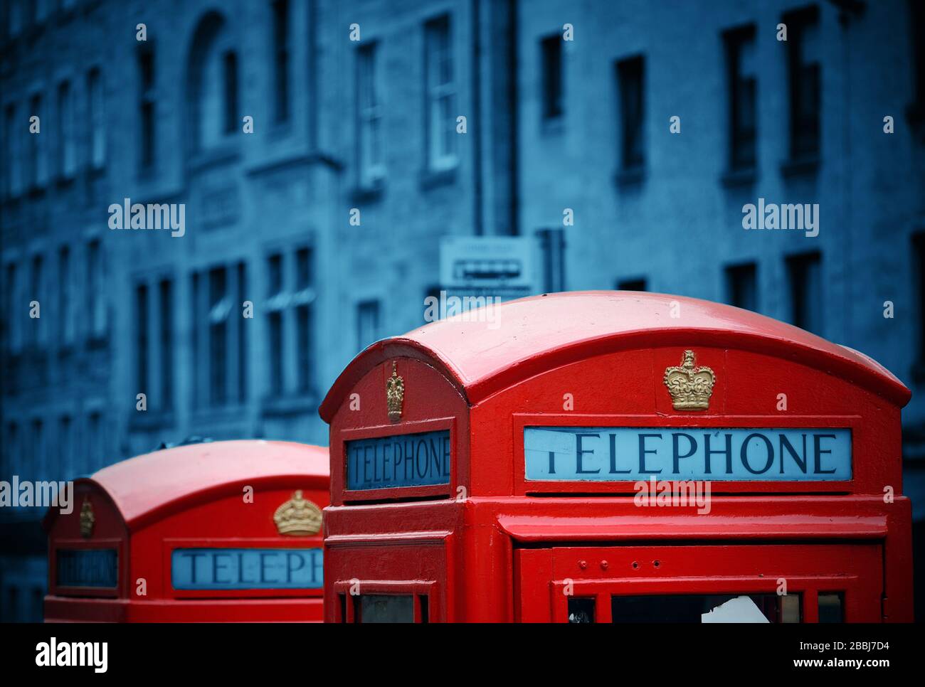 Edinburgh city street view with telephone box in United Kingdom Stock ...