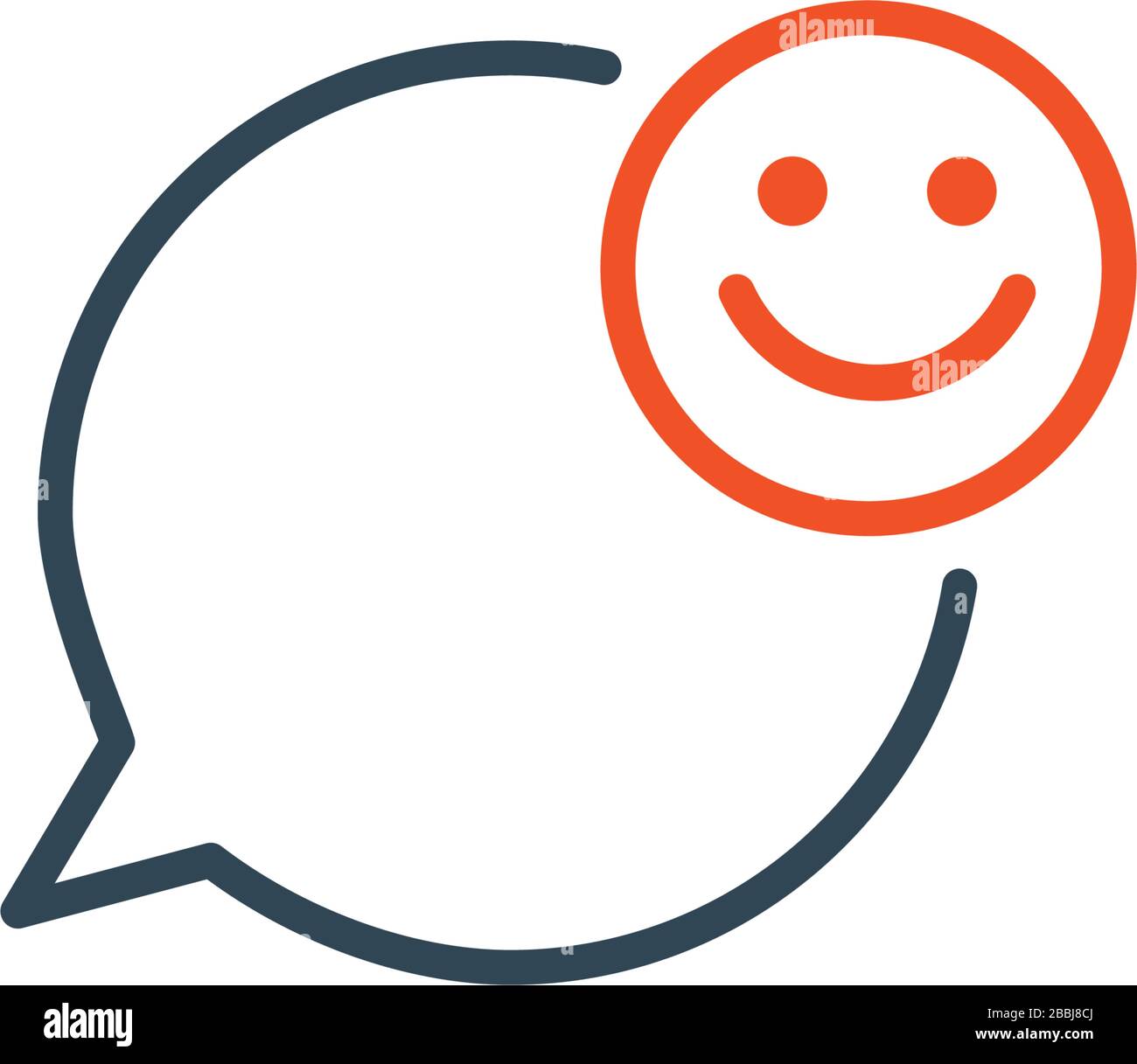 Smile face line icon. Happy emoticon chat sign. Speech bubble symbol ...
