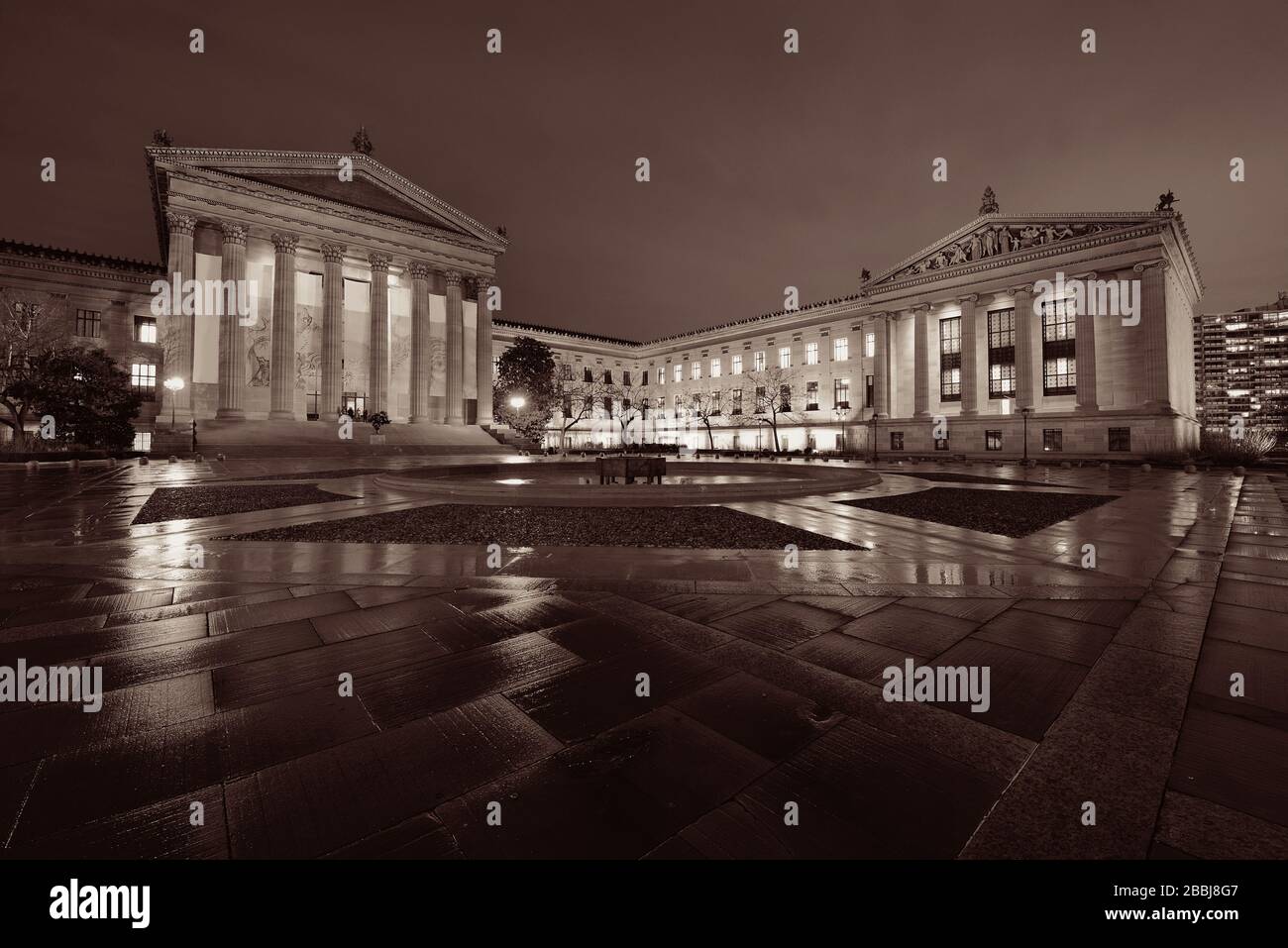 Philadelphia Art Museum at night as the famous city attractions Stock ...