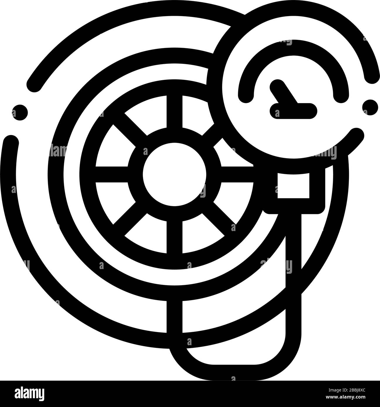 tire inflation icon vector outline illustration Stock Vector Image ...