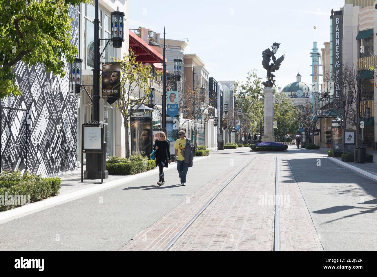 The Grove shopping center/mall in Los Angeles on March 22, 2020 during ...