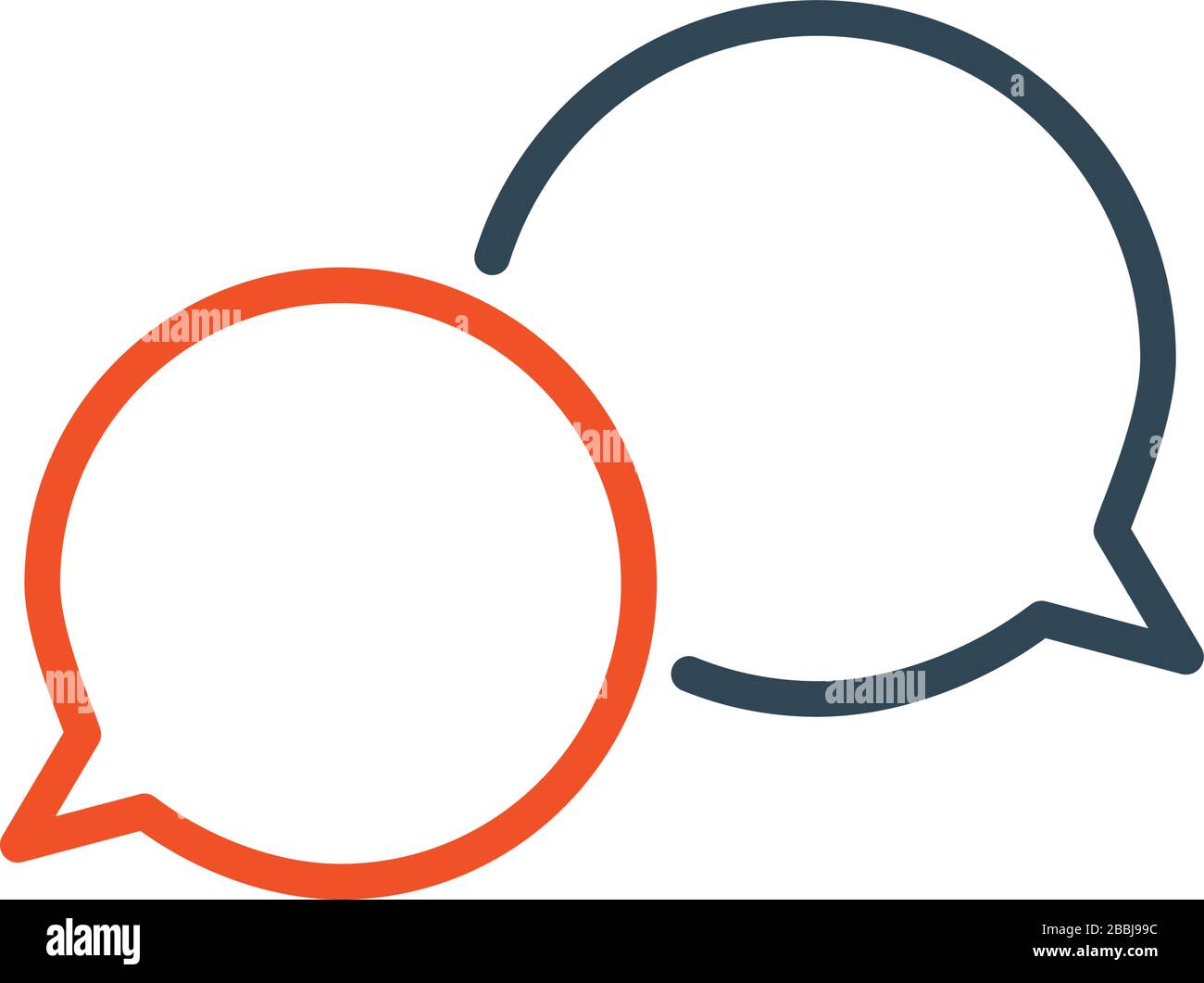 Two Chat bubbles linear icon. communication message symbol. Stock Vector illustration isolated ...