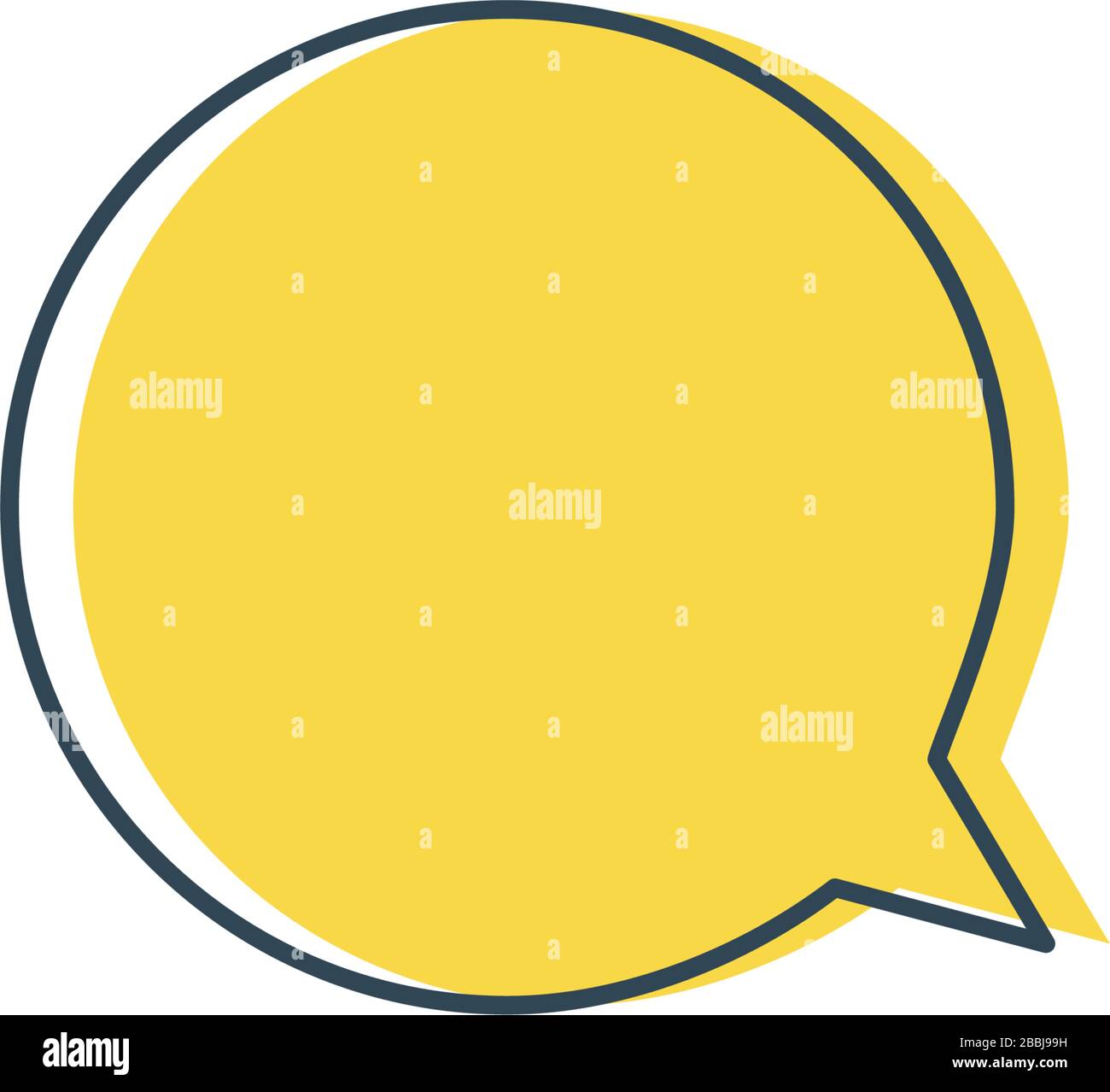Yellow Chat bubble linear icon. communication message symbol. Stock ...