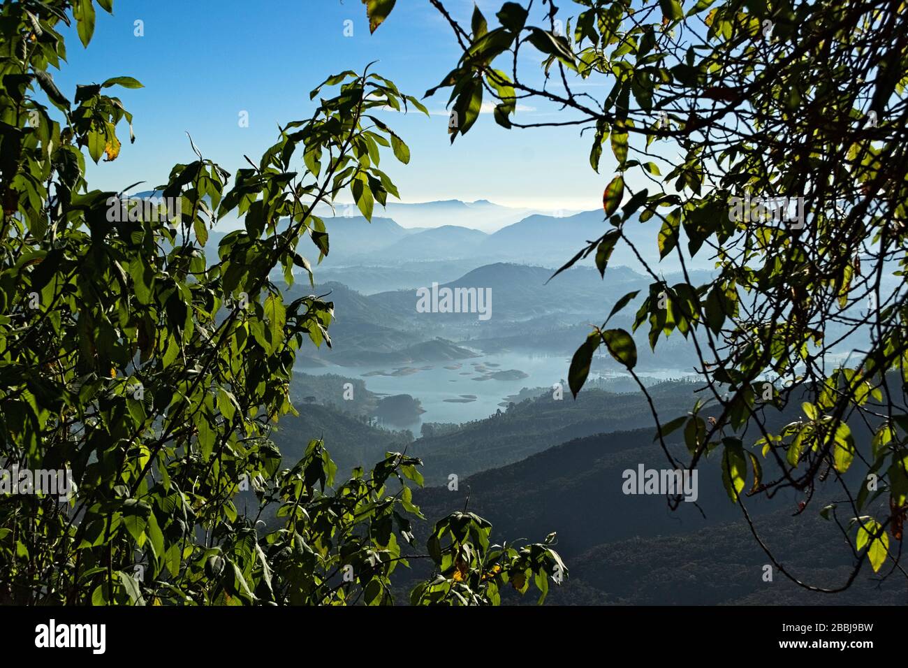 Morning aerial view from Adam's Peak (Sri Pada) to mountains range ...
