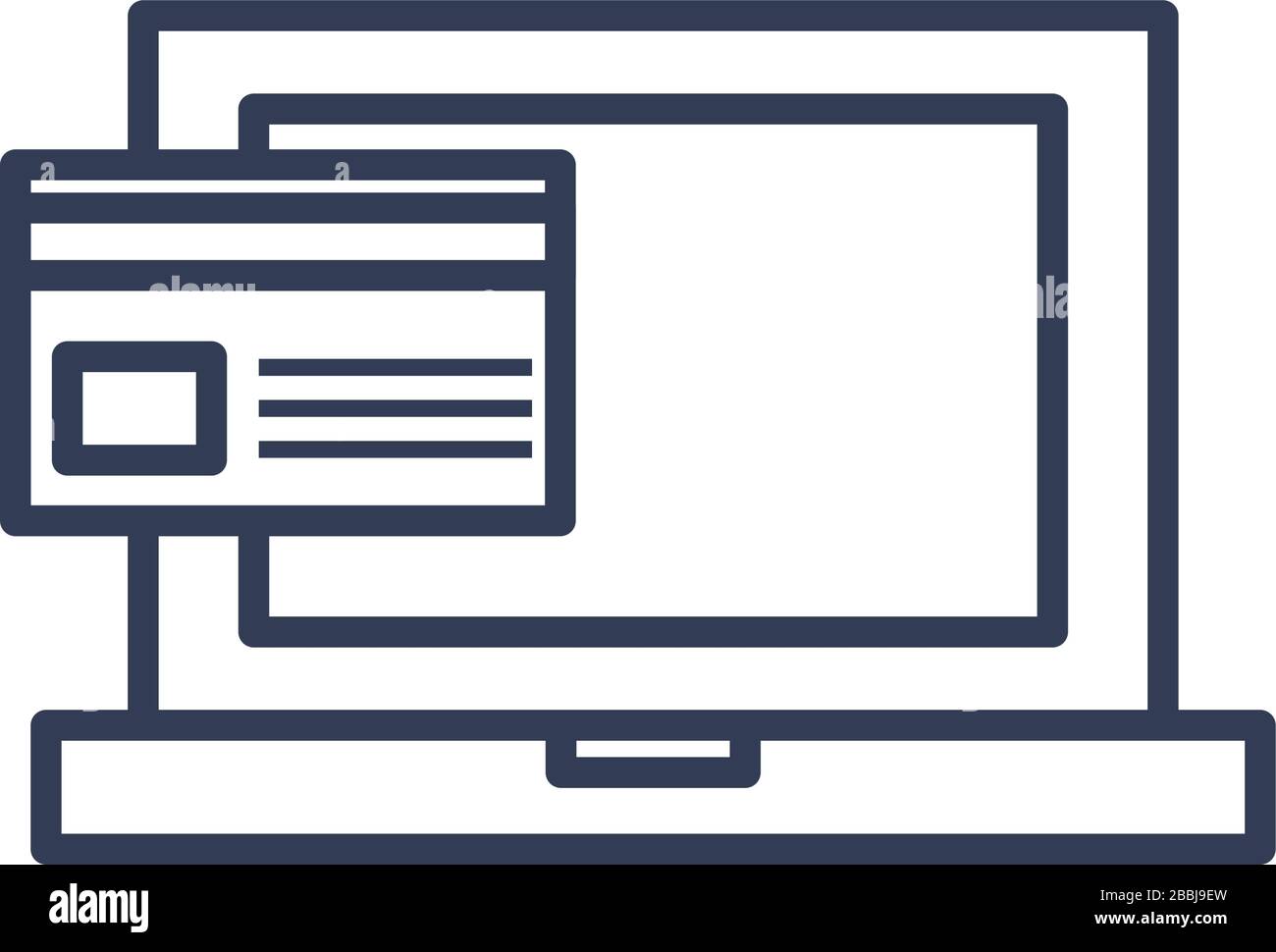 payments online concept, laptop computer with credit card icon over ...