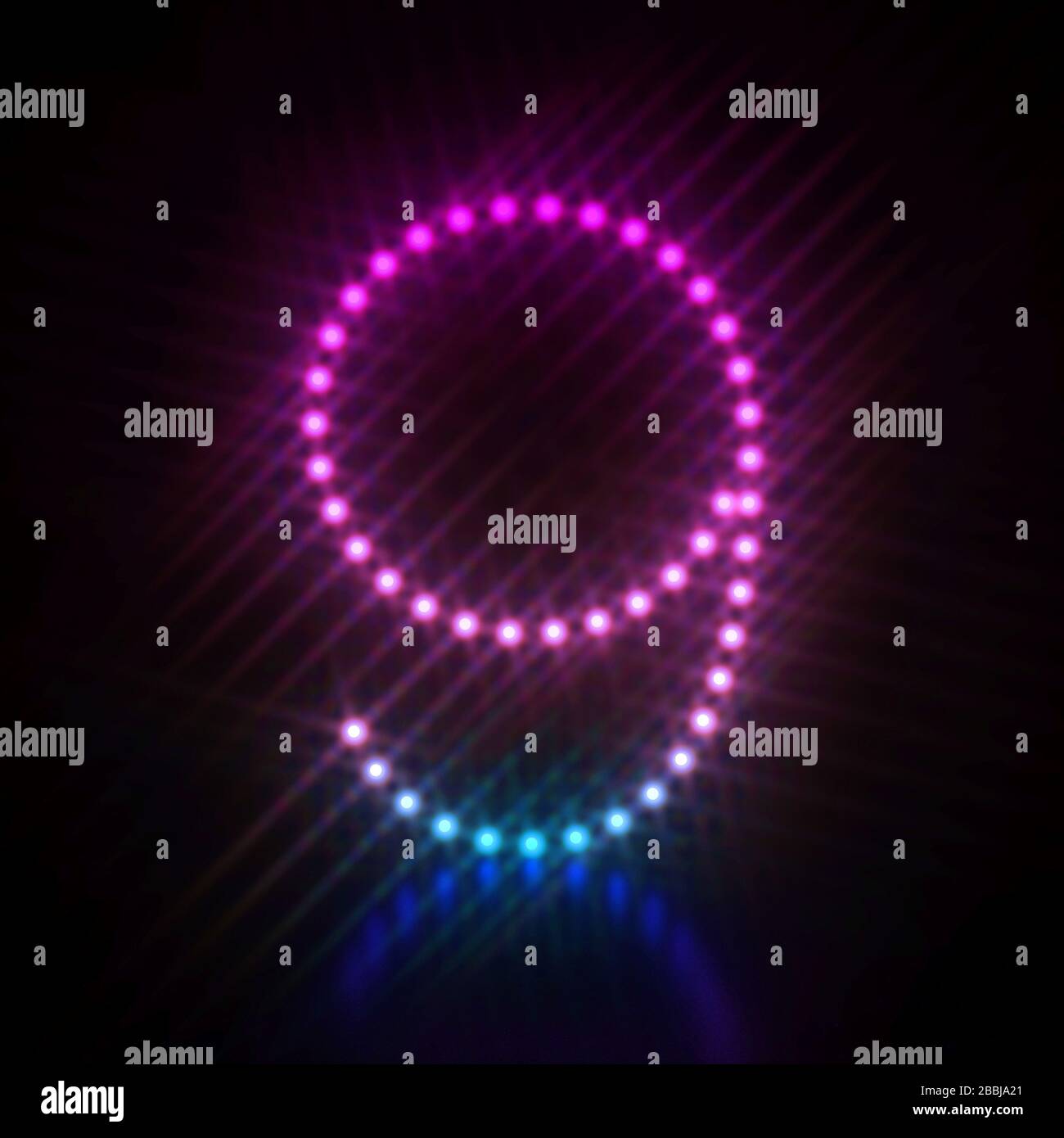 Pink blue dot light font Number 9 NINE 3D render illustration isolated ...