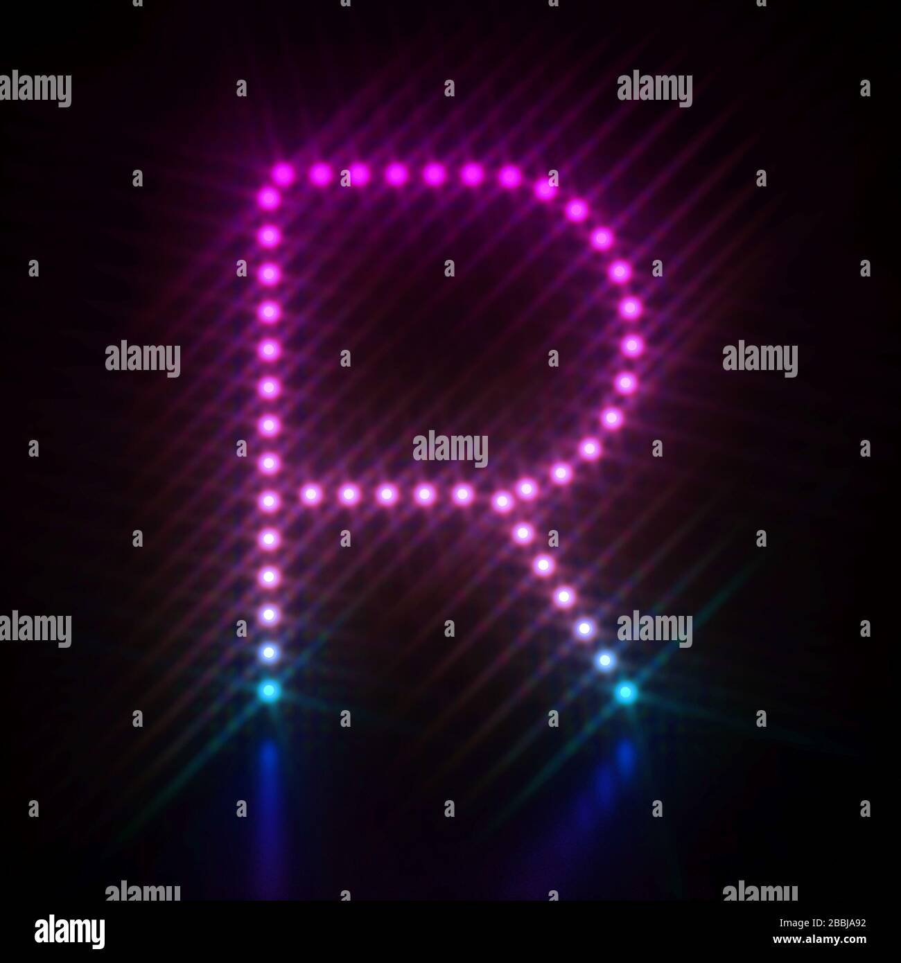 Pink blue dot light font Letter R 3D render illustration isolated on ...