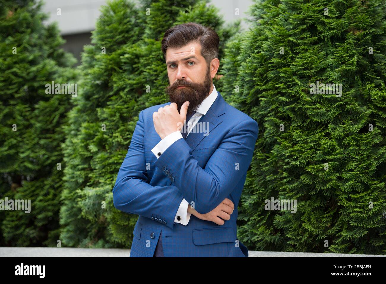 Business man bearded wear perfect fashionable suit. Successful ...
