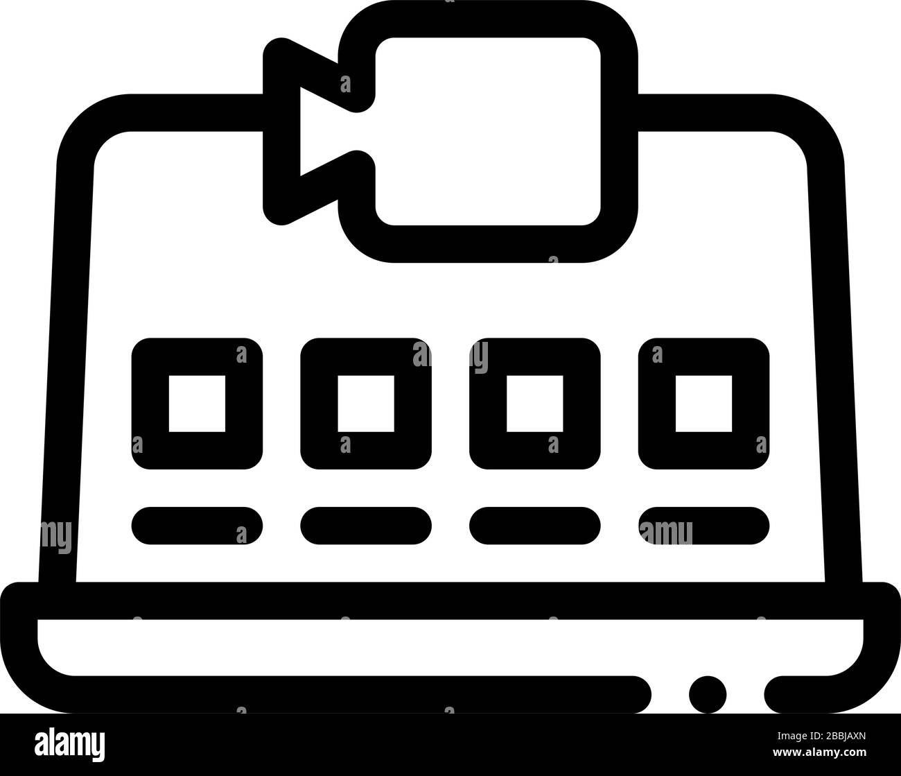 laptop video recording icon vector outline illustration Stock Vector ...