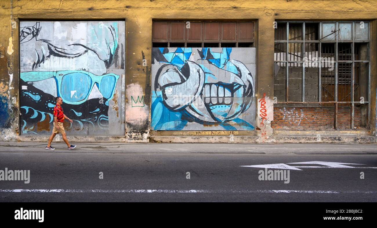 Street art murals, Centro, Havana, Cuba Stock Photo - Alamy