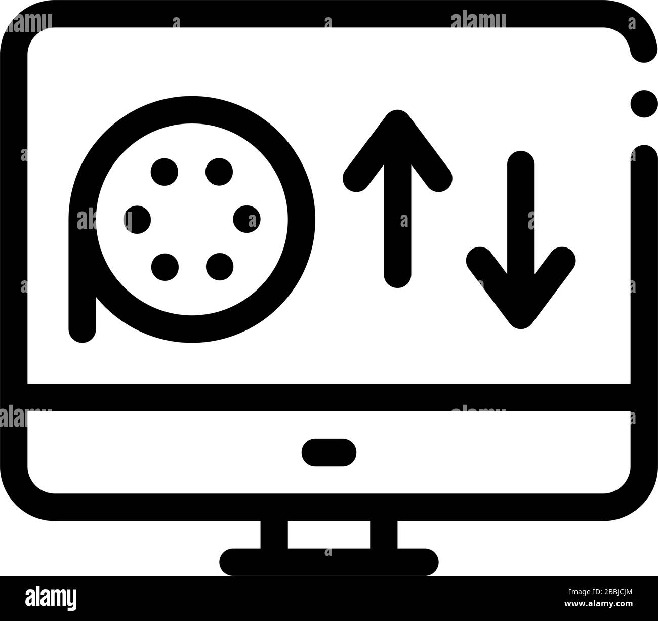 online discs viewing icon vector outline illustration Stock Vector ...