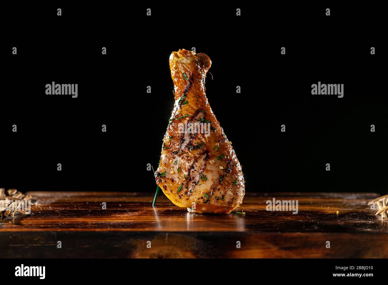 Grilled Chicken Leg decorative presentation Stock Photo - Alamy