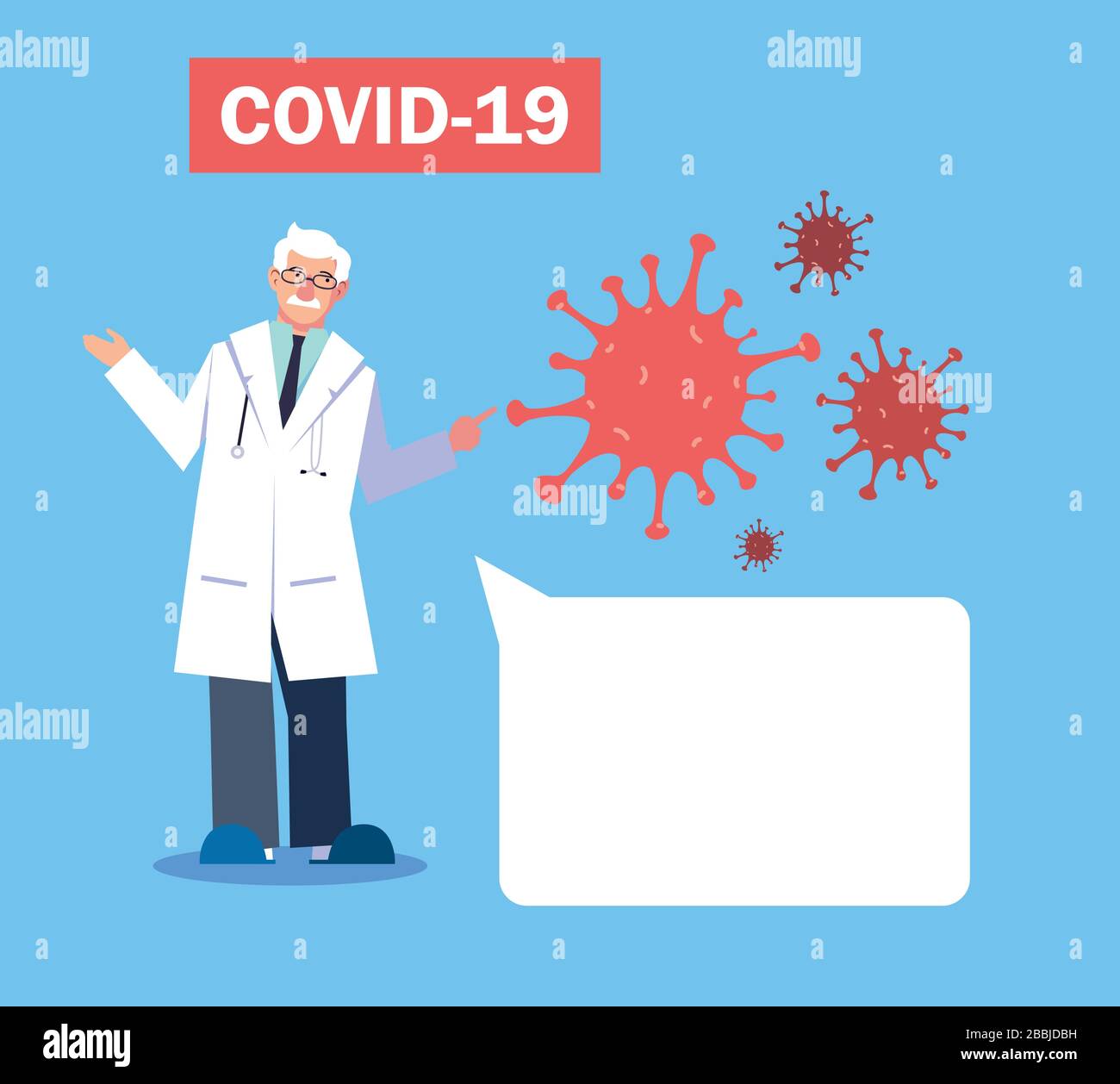 doctor explain Infographics how prevent the spread of covid 19 vector ...