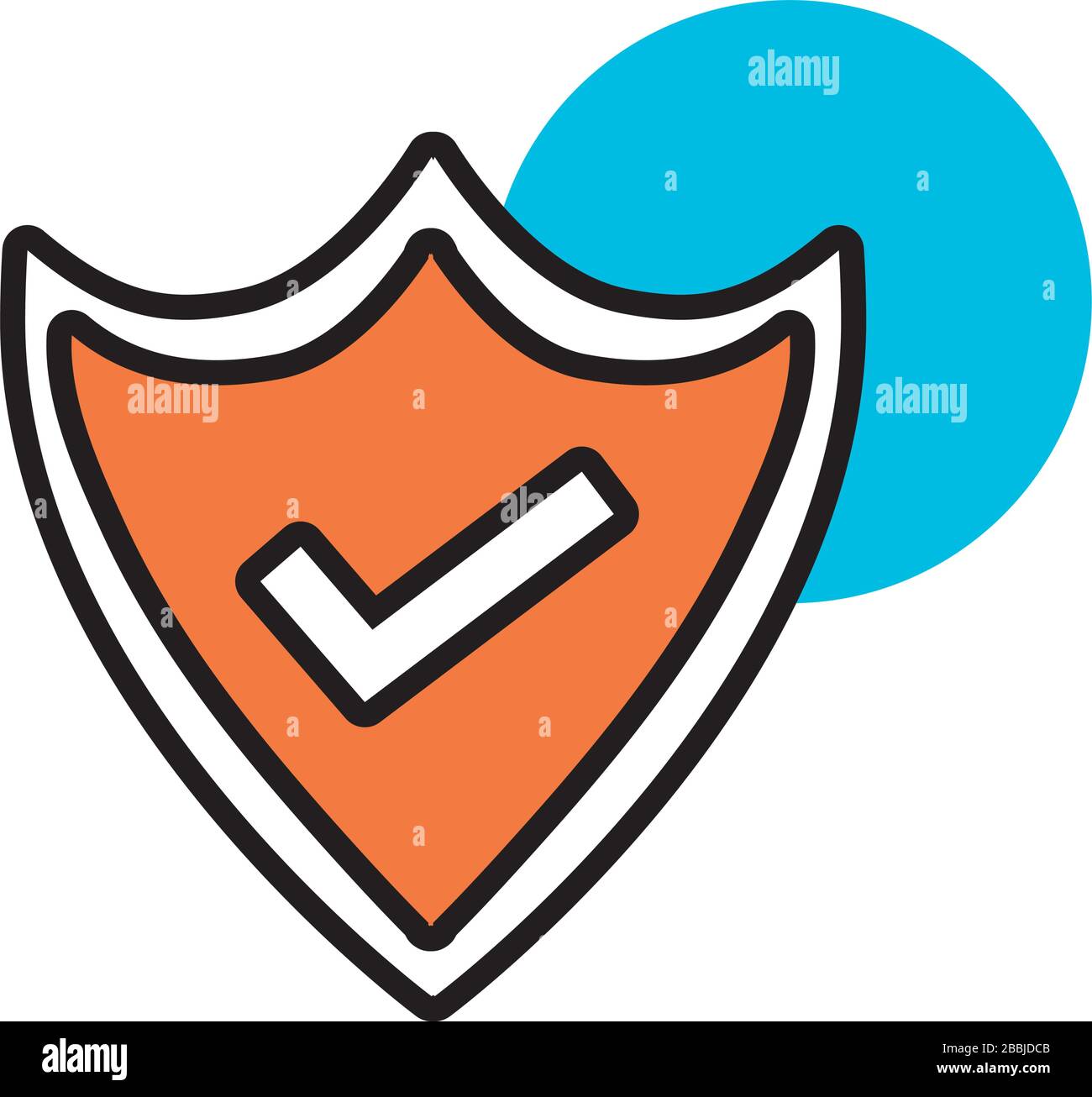 shield security with check symbol line and fill style icon Stock Vector ...