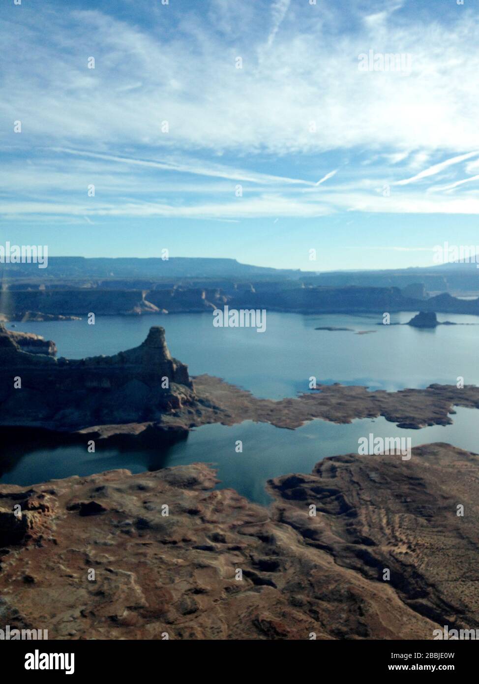Aerial view of Lake Powell Reservoir in the Glen Canyon National ...