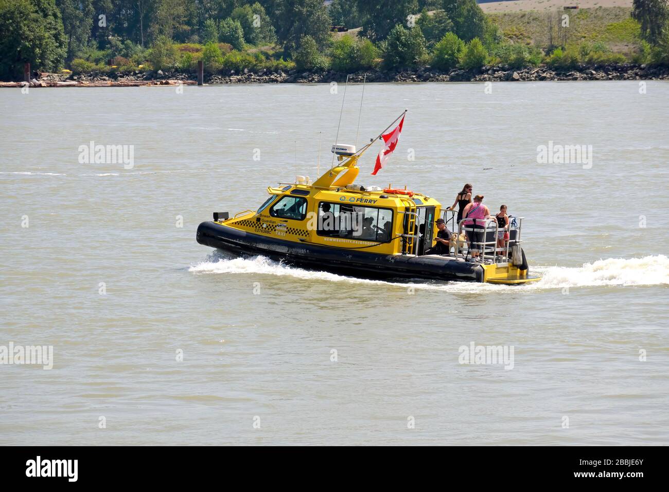 Passenger ferry on the Fraser River, New Westminster, B. C., Canada ...