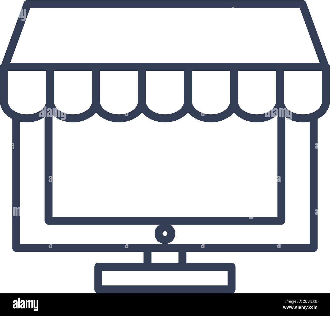 payments online concept, computer with store tent icon over white ...