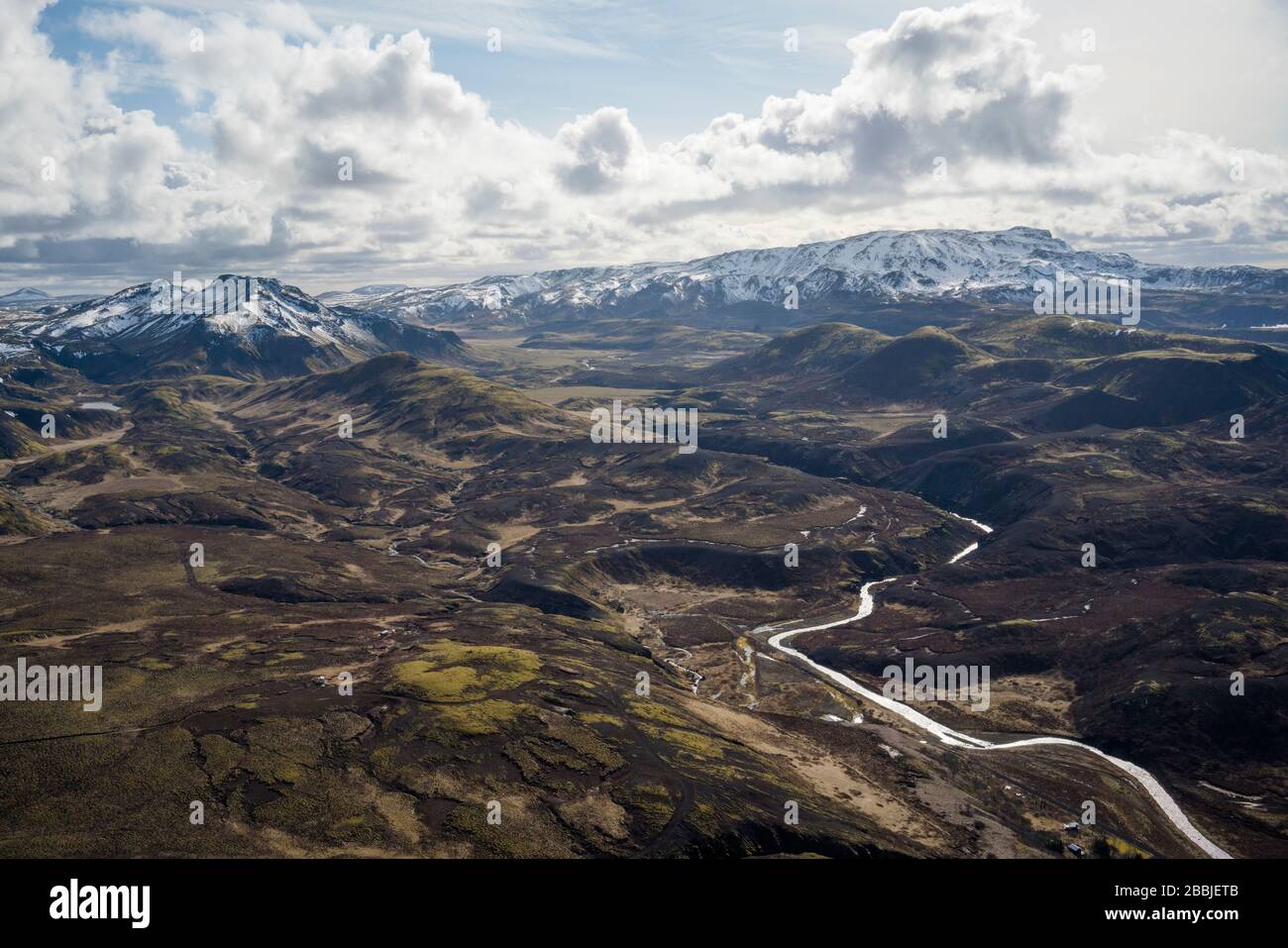 Aerial view of mountains and valley southern Iceland Stock Photo - Alamy