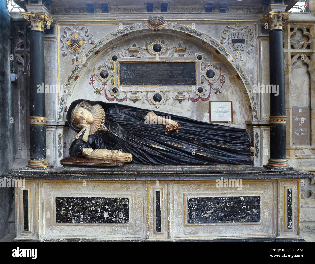 Elizabeth Williams's Tomb at Gloucester Cathedral, England uk Stock ...