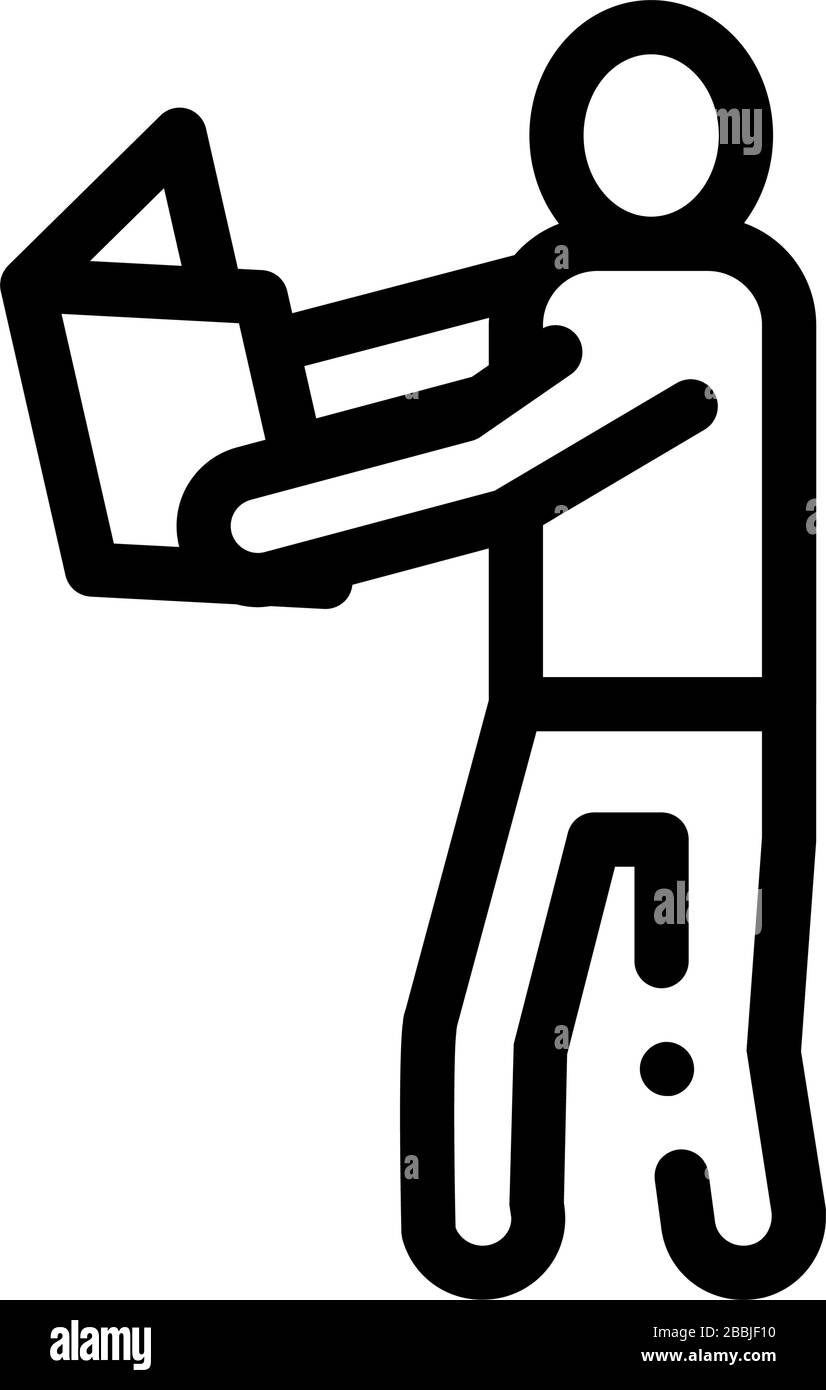 man reading book icon vector outline illustration Stock Vector Image ...