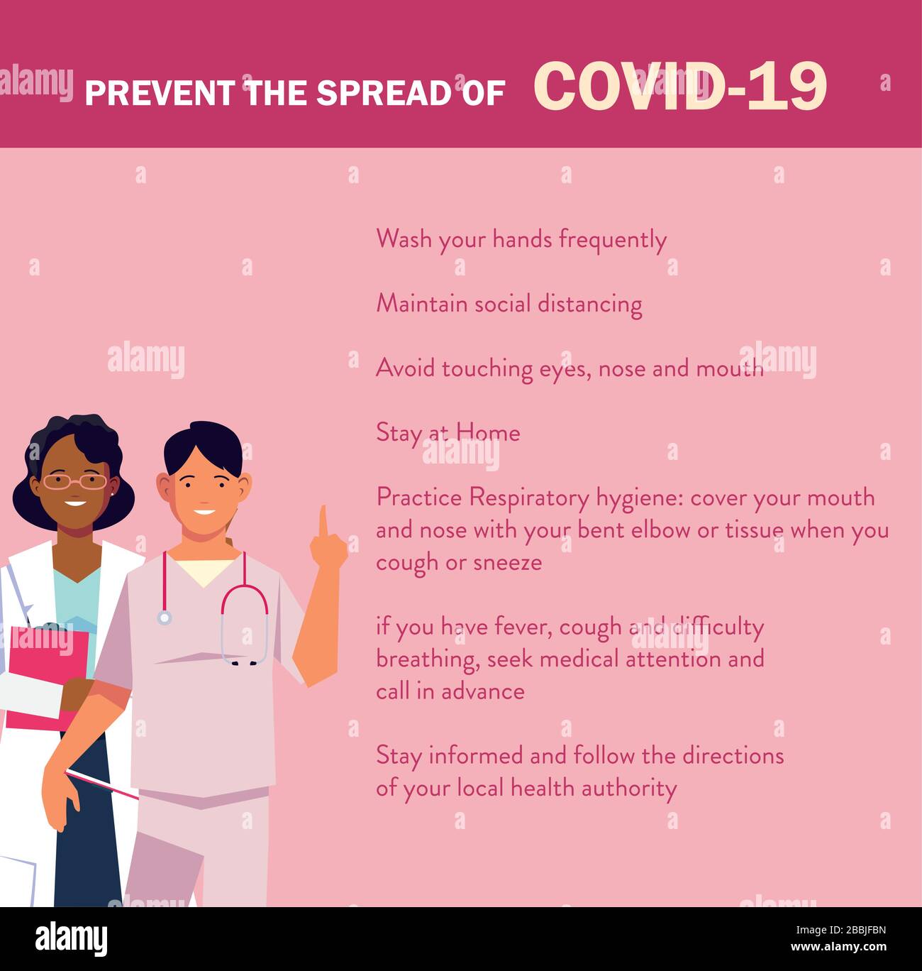 doctors explain Infographics how prevent the spread of covid 19 vector ...