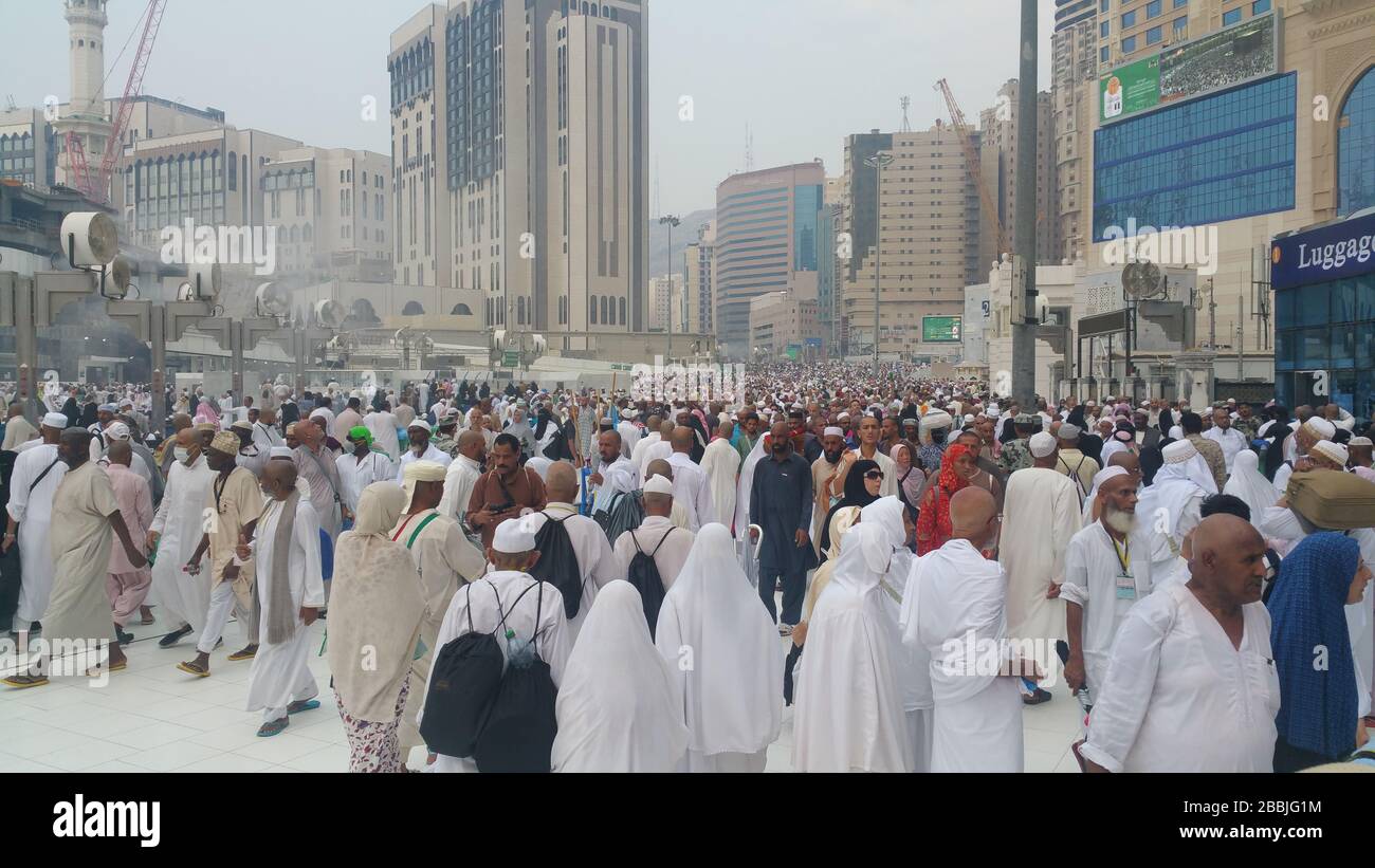 MECCA, SAUDI ARABIA, August 2019 - Muslim pilgrims from all over the ...