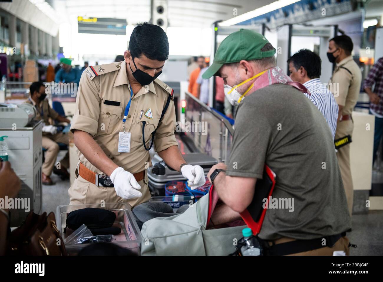 Ariport security staff at Khajuraho airport, Madhya Pradesh, India ...
