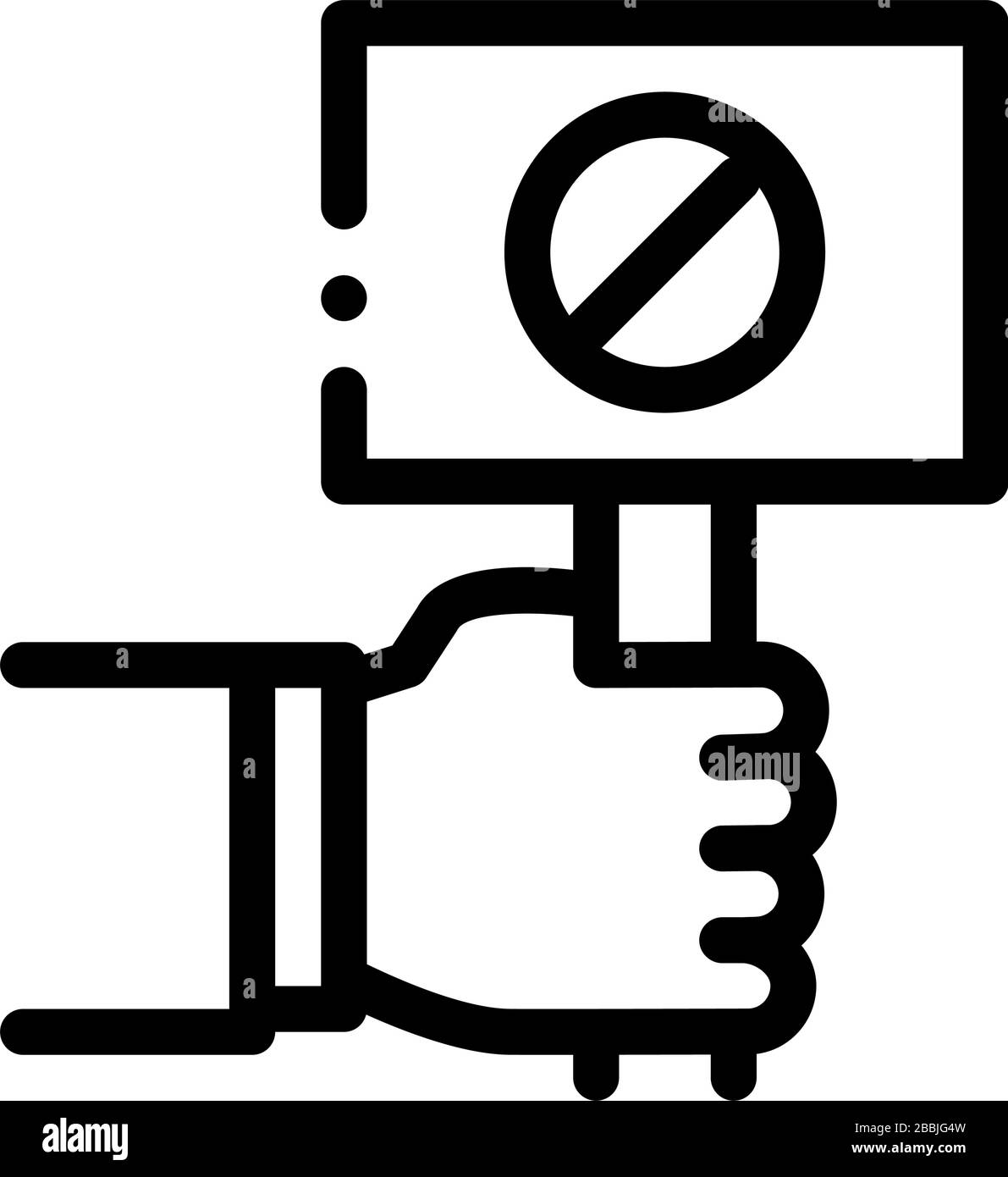 flag sign indicating protest icon vector outline illustration Stock ...