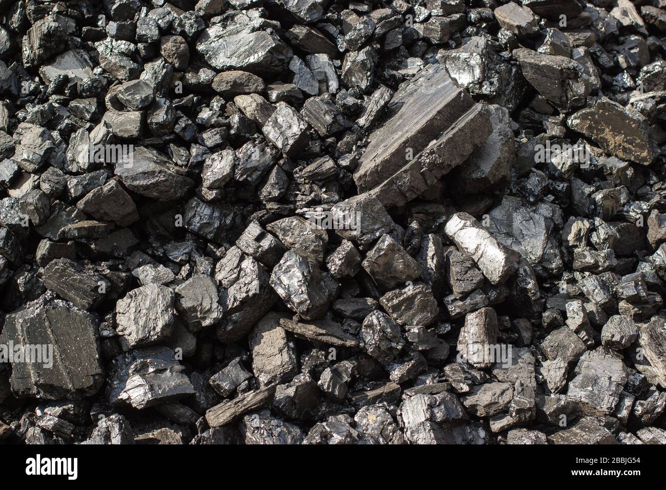 Pile of natural black hard coal for texture background. Grade ...