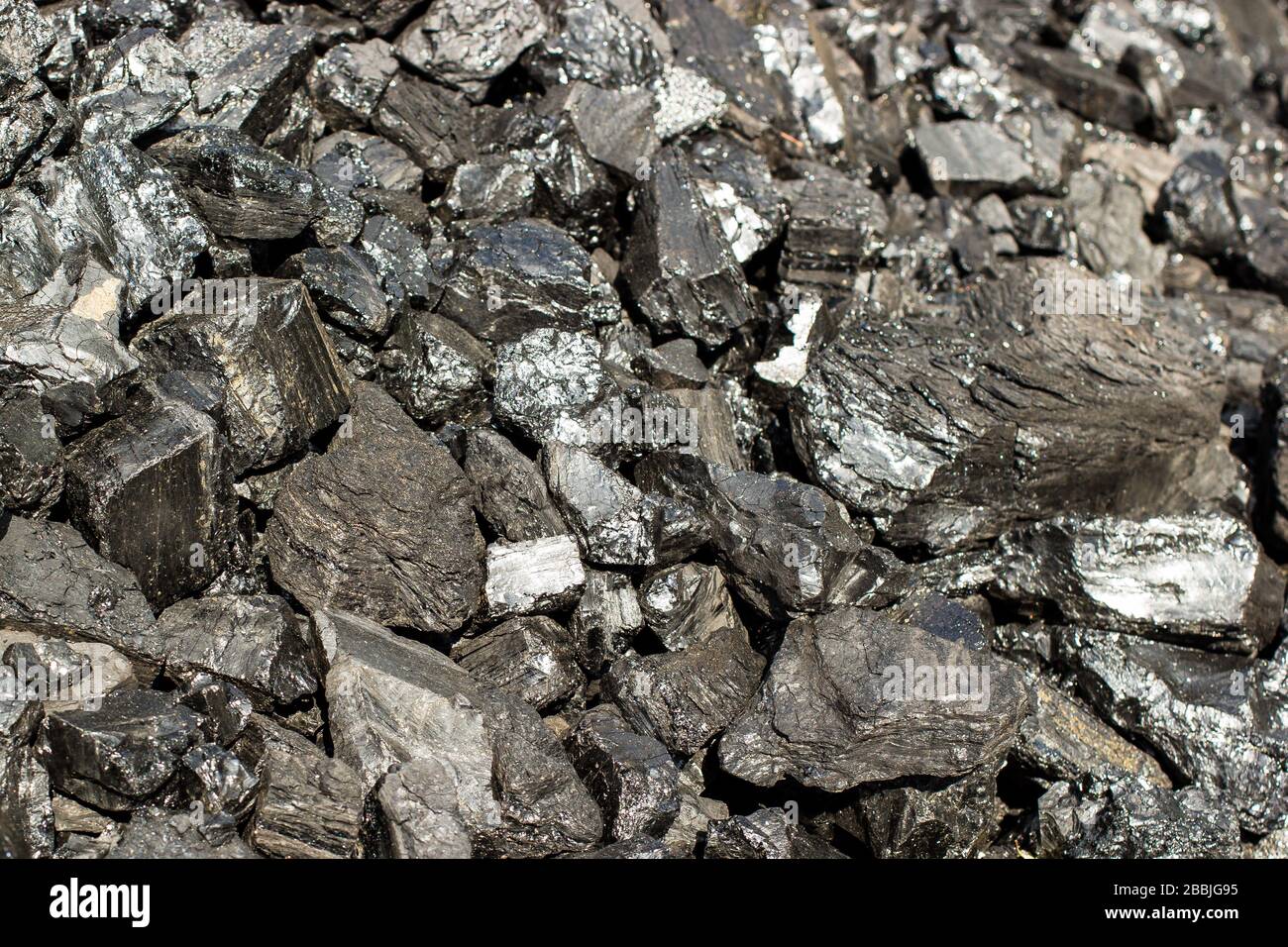 Pile of natural black hard coal for texture background. Grade ...