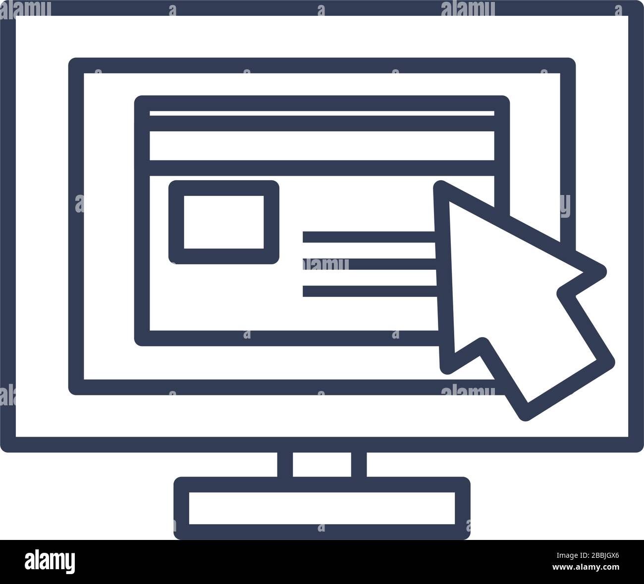 payments online concept, computer with credit card and cursor icon over ...