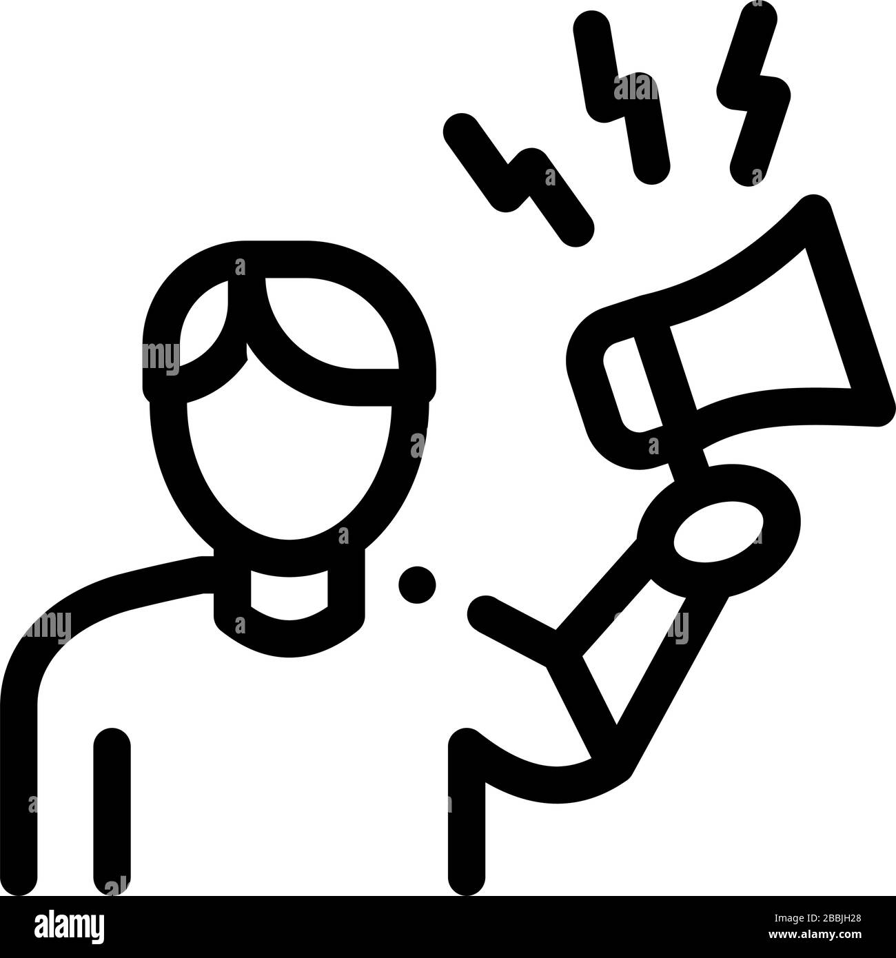 loudspeaker man icon vector outline illustration Stock Vector Image ...