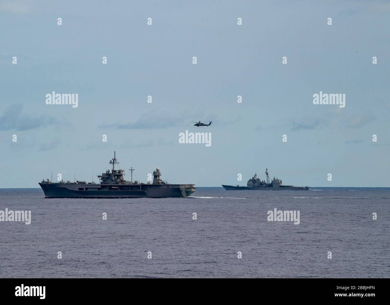 PHILIPPINE SEA (Mar. 24, 2020) The amphibious command ship USS Blue ...